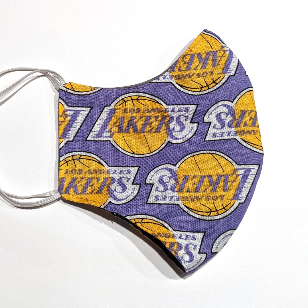 Hand-sewn Los Angeles Lakers Face Covering, 2 Layer NBA Face Mask With ...