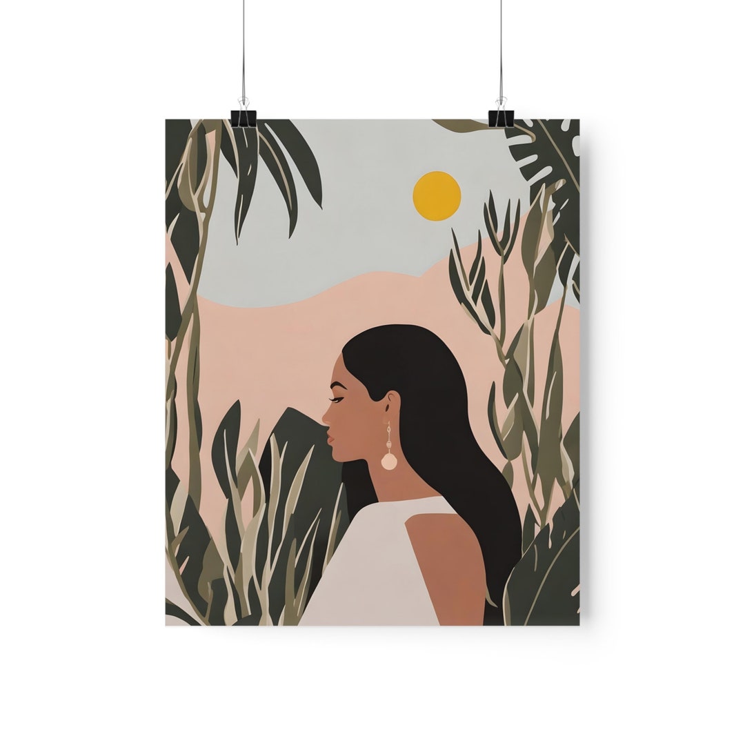 Beautiful Woman Side Profile Arch Abstract for Her Wall - Etsy