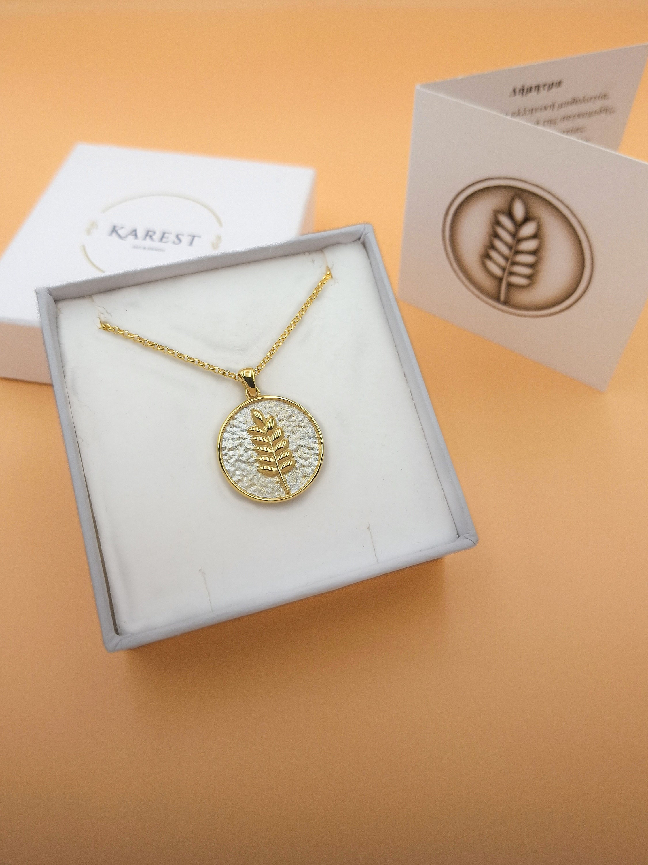 Demeter Necklace Ancient Greek Gods Necklace Olive Coin Olympian Gods ...