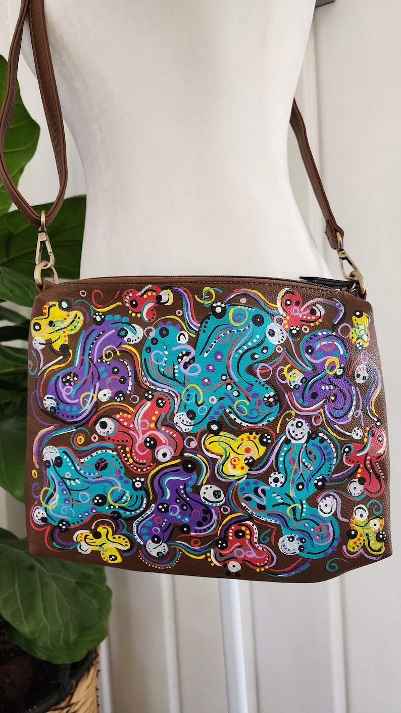 Abstract Colorful One of a Kind Hand-painted Crossbody Purse - Etsy