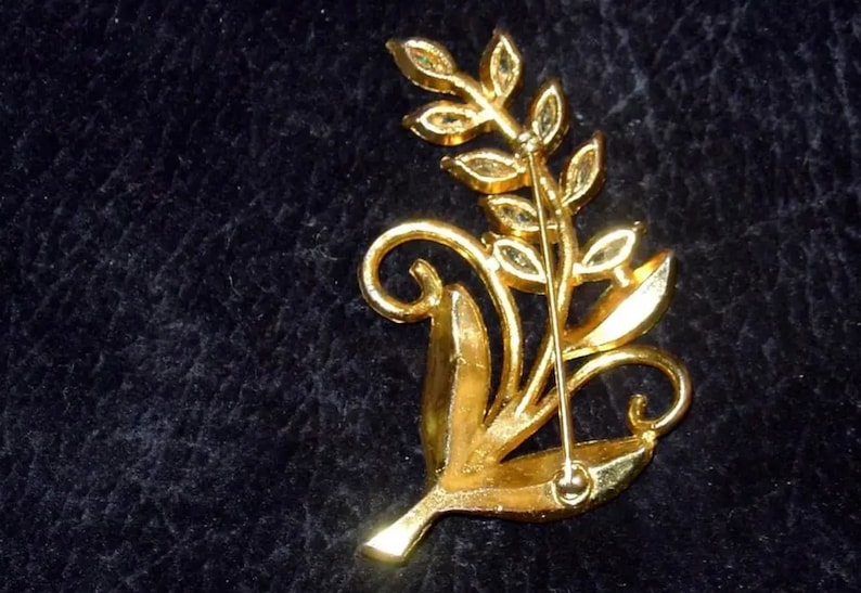 Vintage Coro Enamel Floral Rhinestone Brooch , Beautiful - Etsy