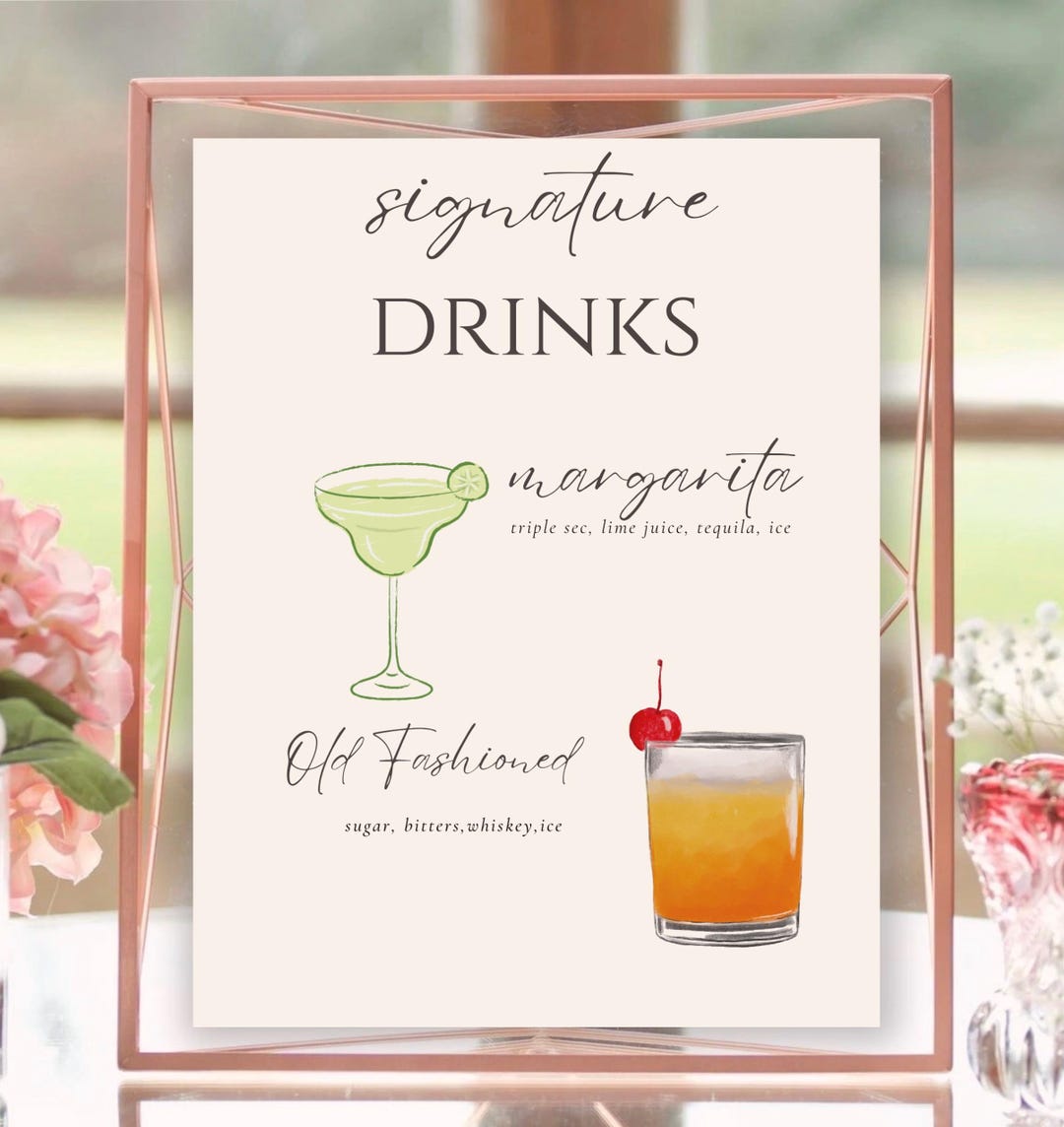 Signature Drink Signs - Etsy