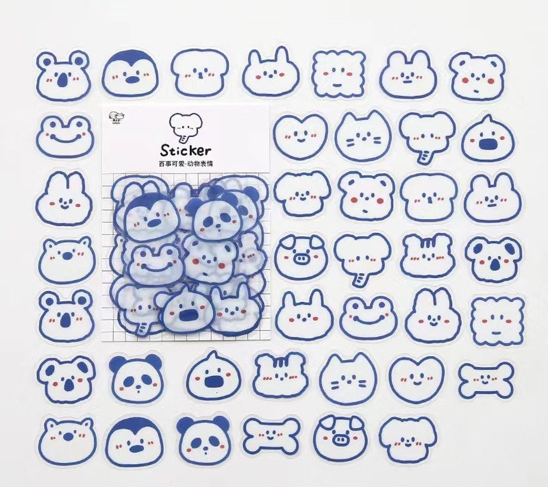 Lovely Animal Sticker Set - Rabbit, Bear Stickers for Notebook, Journal ...