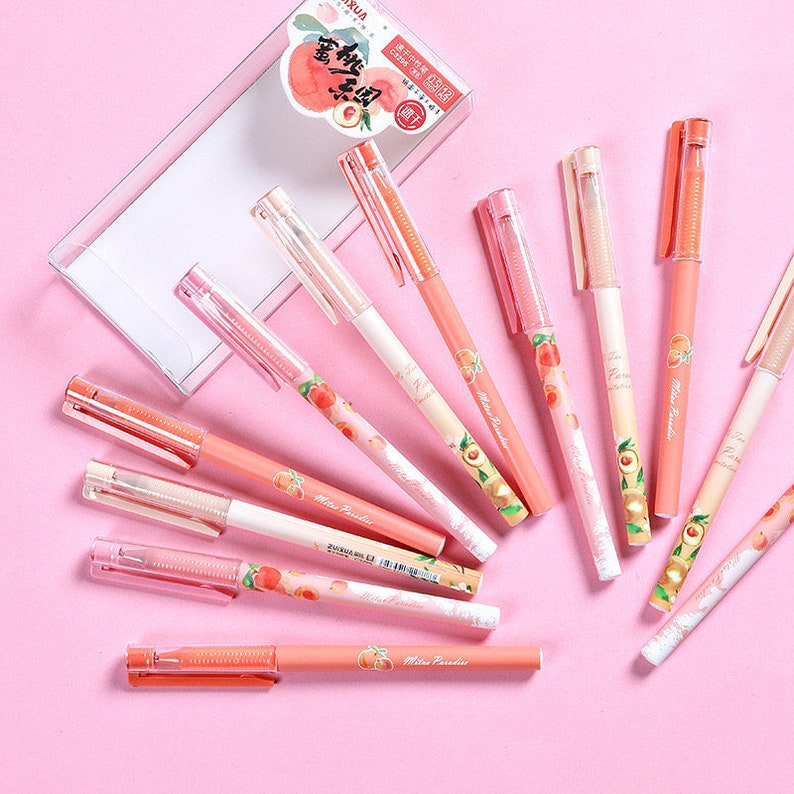 Peach Black Ink Gel Pen With Peachy Scent - One Pen in a Pack - Quick ...