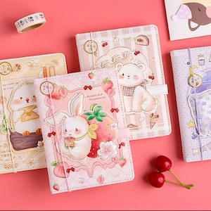 A5 Cute Animal Journal With Cute Bookmark - 224 Pages Soft Leather ...