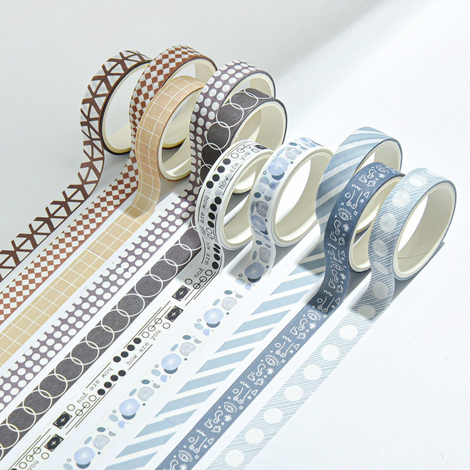5 Roll Washi Tape Set 2meters Cute Colorful Masking Tape - Etsy