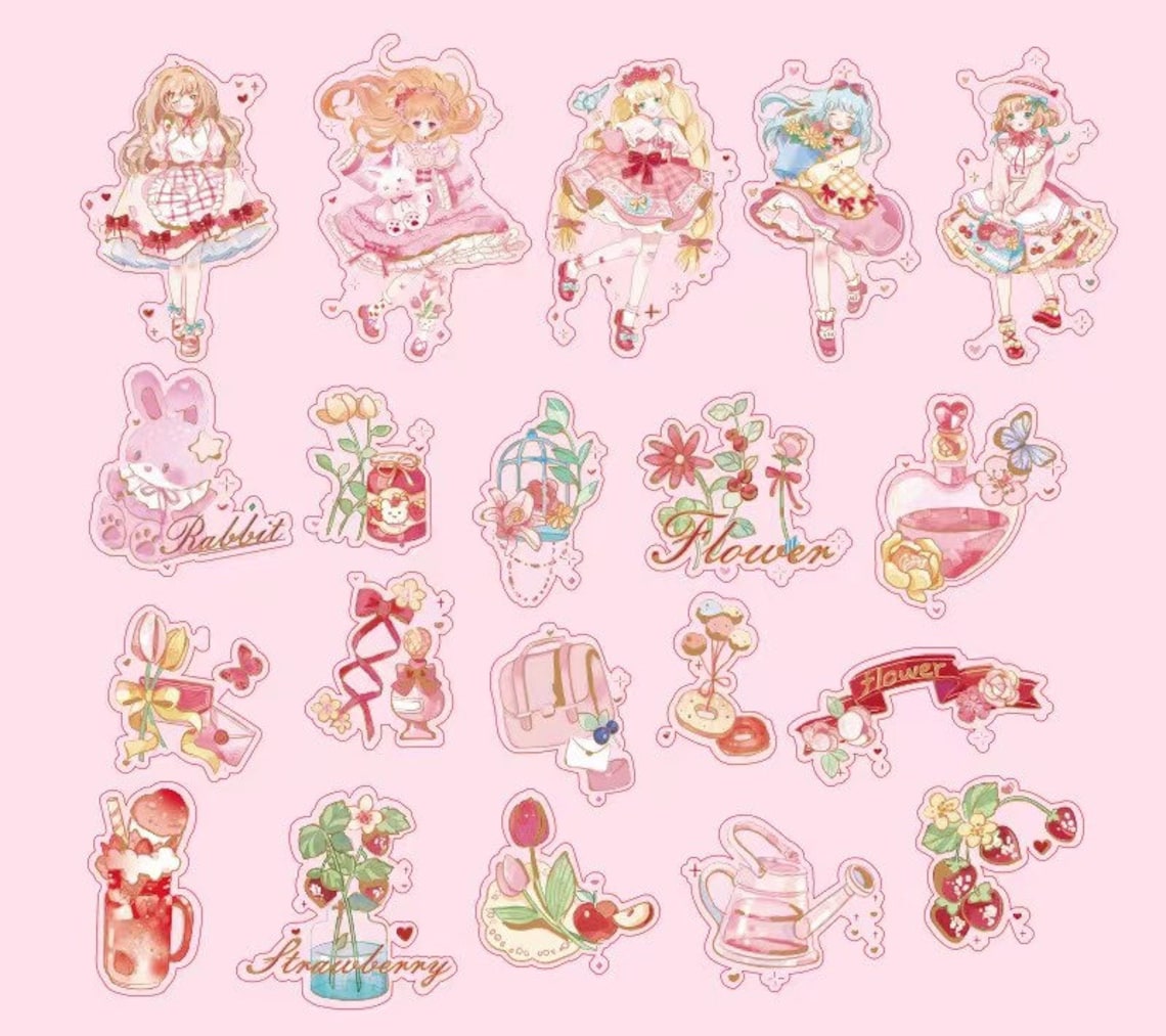 Ambilight Anime Girl - 40 Cute Stickers Set - Cute Girl Stickers for ...