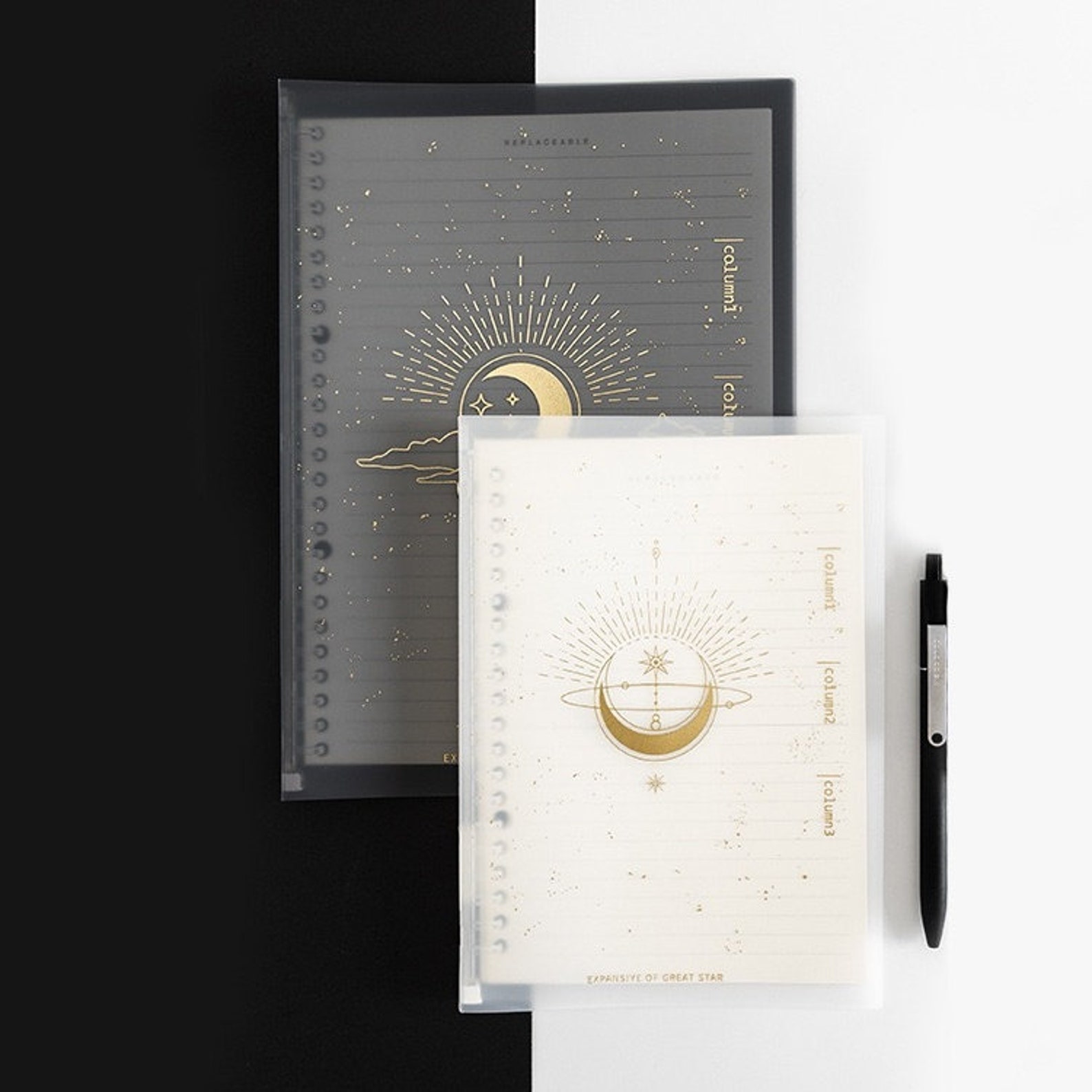 B5 Transparent Loose Leaf Notebook - 40 Pages With PVC Cover Notebooks ...