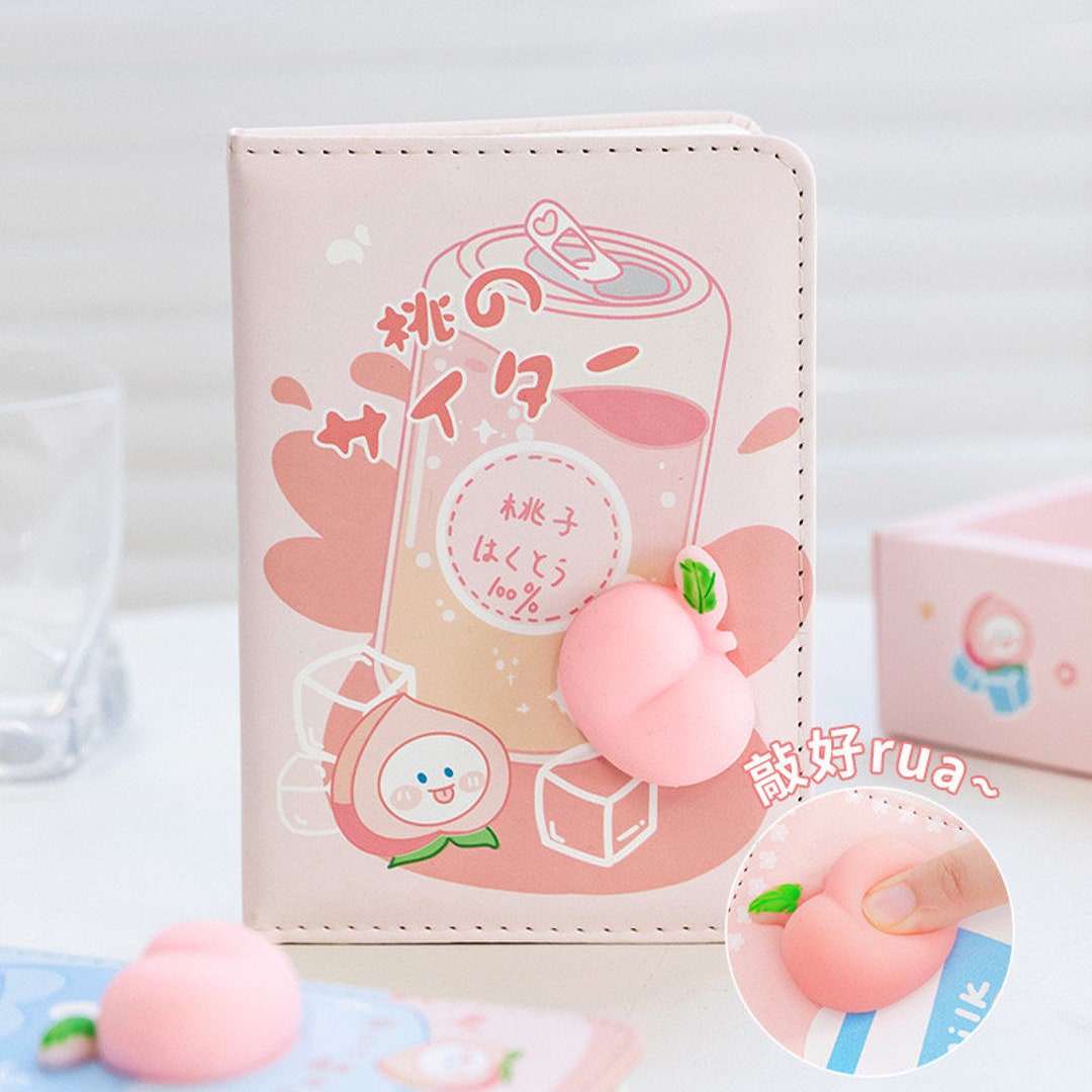 Cute Peach Planner With Soft Decompressed Silicone Peach- Soft Leather ...