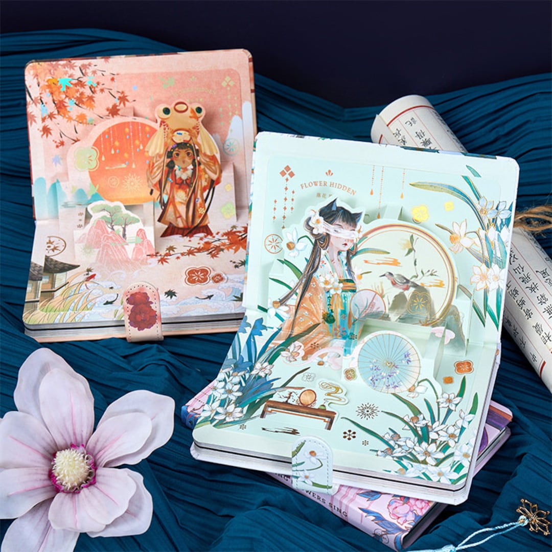 The Hidden Flower Notebook With Metal Lotus Bookmark and 3D Page - 196 ...