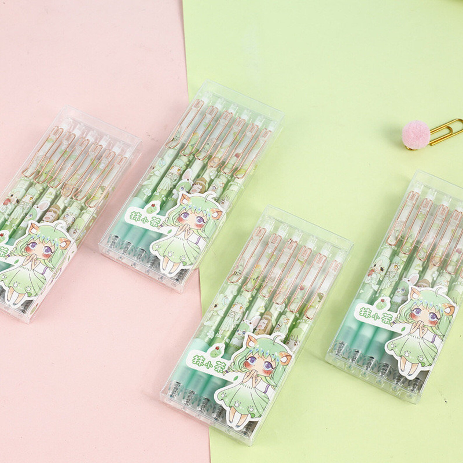 Matcha Fairy Black Ink Gel Pen Pack of 6 0.5mm Micro Point - Etsy