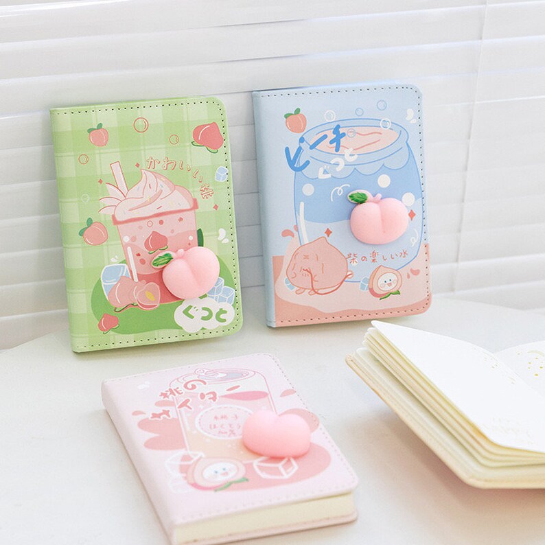 Cute Peach Planner With Soft Decompressed Silicone Peach- Soft Leather ...
