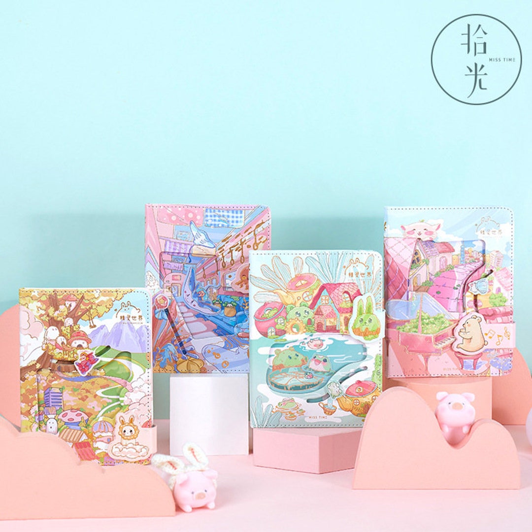 Cute Animal's World Notebook With Designed Colorful Page - 224 Pages ...