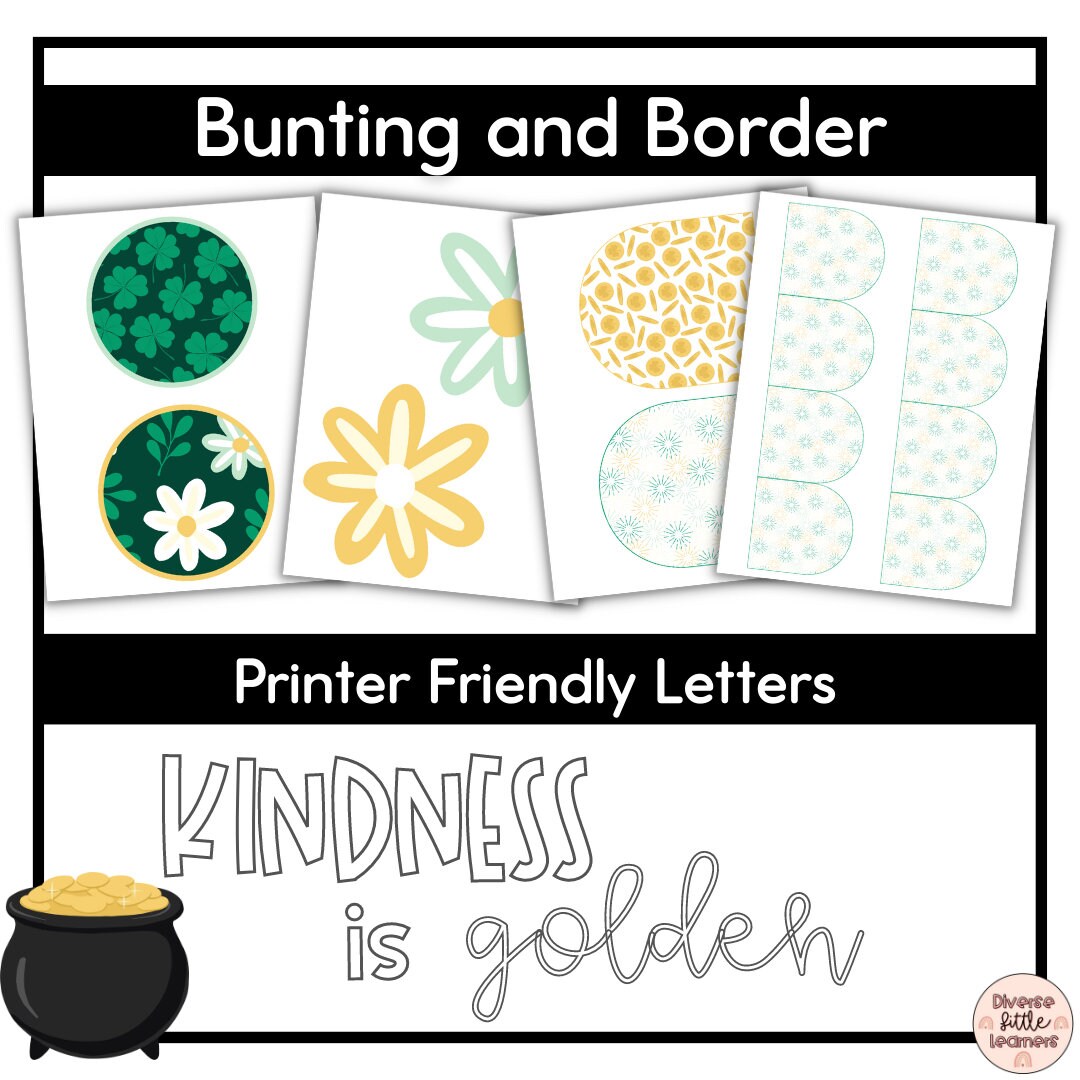 St. Patrick's Day Bulletin Board Classroom Decor | Kindness is Golden ...