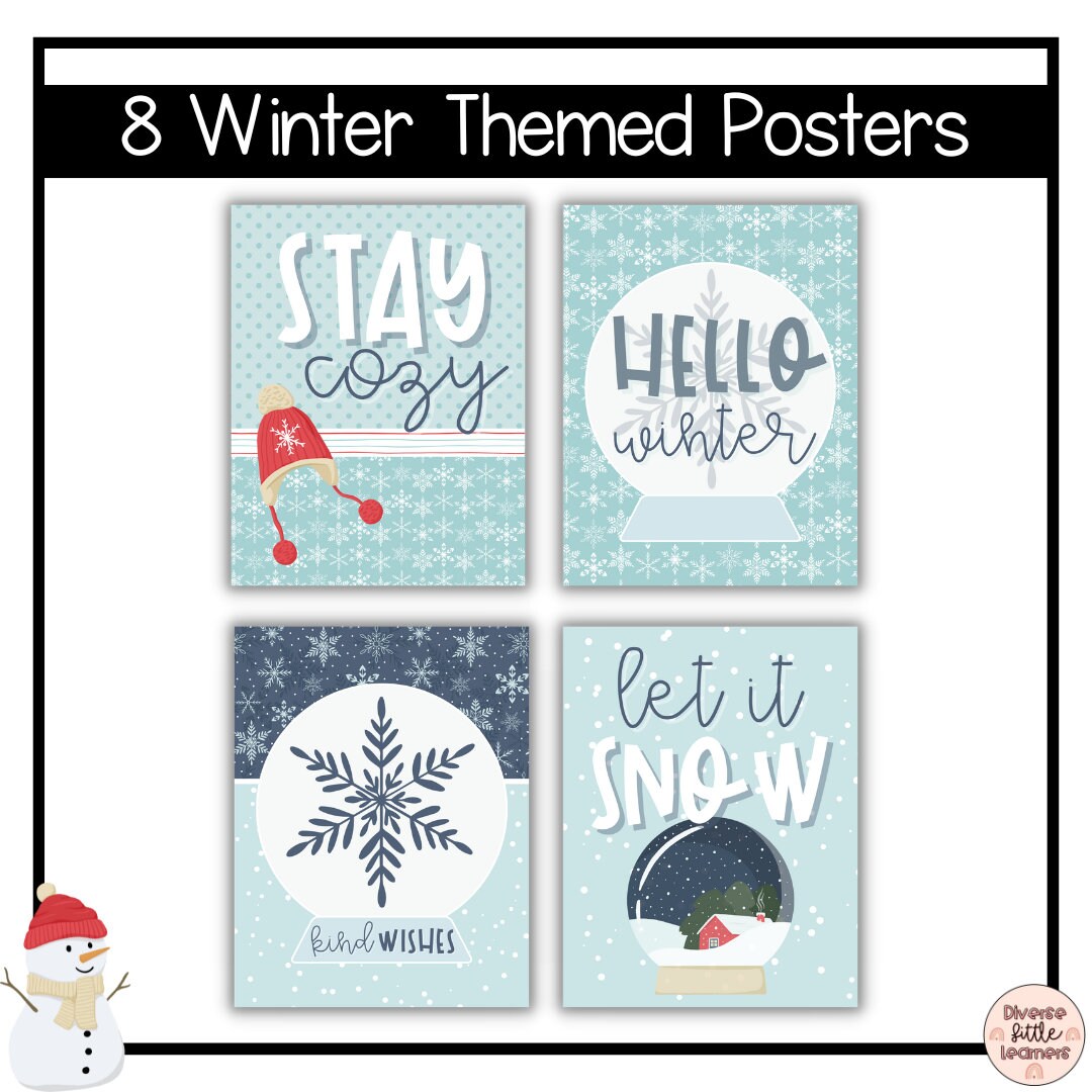 Winter Classroom Posters: Kindness & Cozy Decor (digital Download) - Etsy