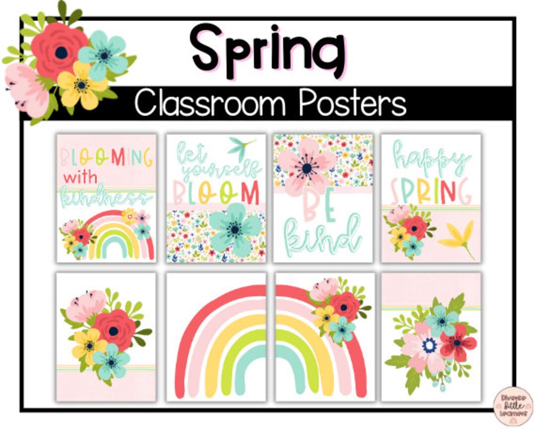 Spring Classroom Posters: Kindness Theme Bulletin Board (digital ...