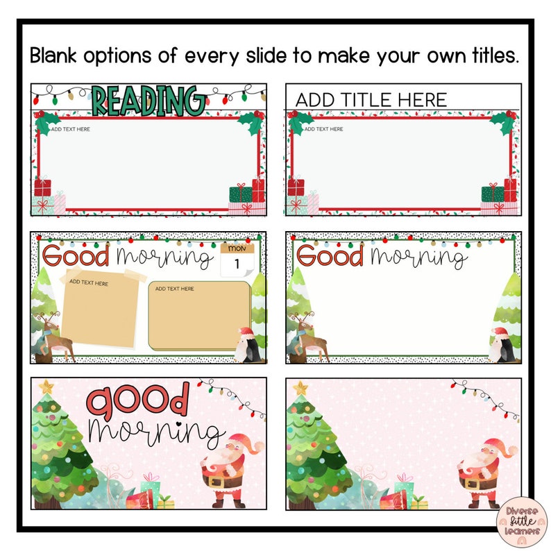 Christmas Themed Google Slides Templates | December | Holiday - Etsy