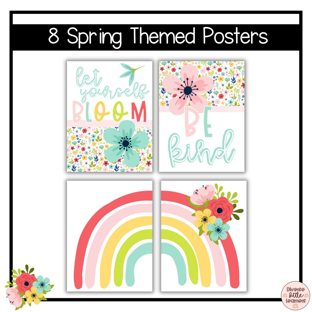 Spring Classroom Posters: Kindness Theme Bulletin Board (digital ...