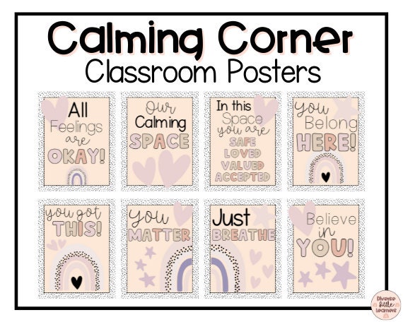 Calming Corner Classroom Posters Motivational Bulletin - Etsy