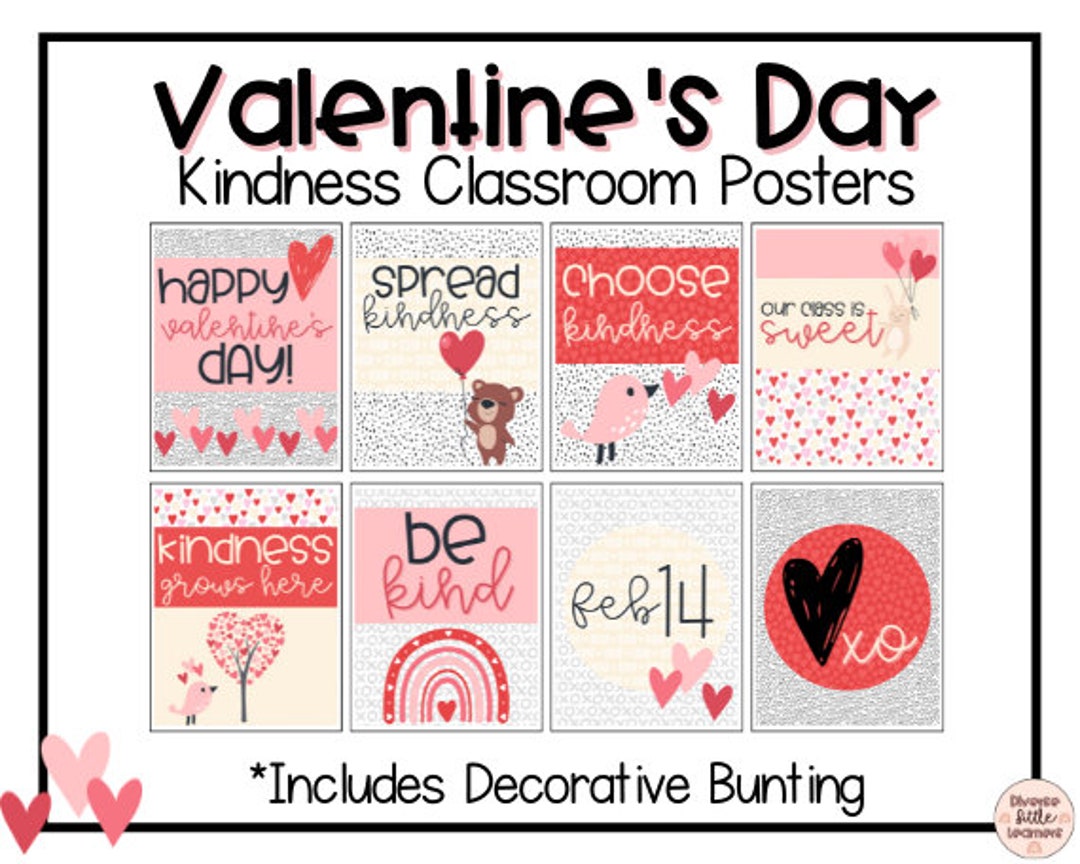 Valentine's Day Classroom Posters | Bulletin Board Decor | Kindness ...