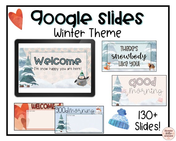 Winter Themed Google Slides Templates December January | Etsy