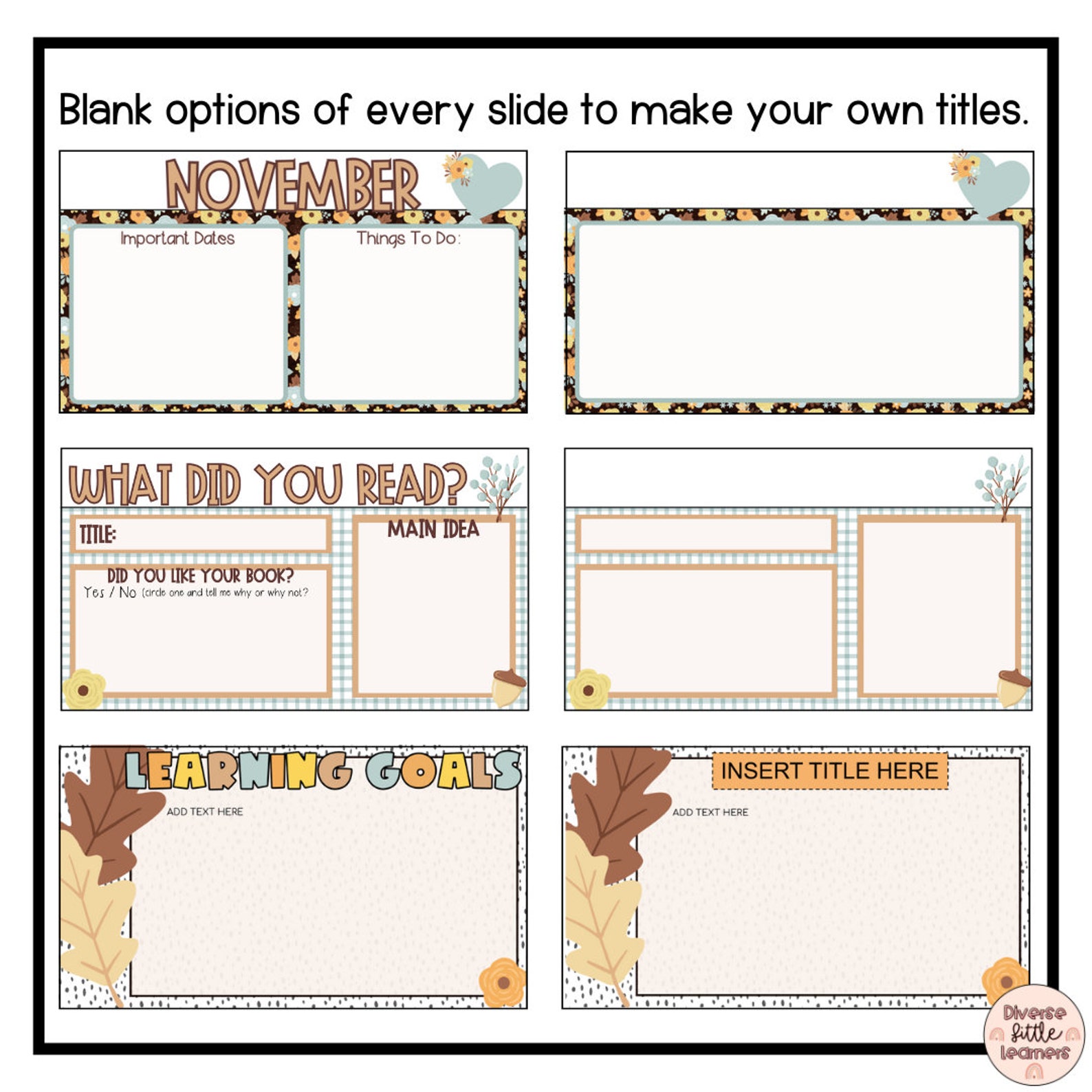 Fall Themed Google Slides Templates - Etsy