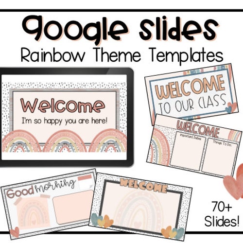 Rainbow Themed Google Slides Templates Digital - Etsy