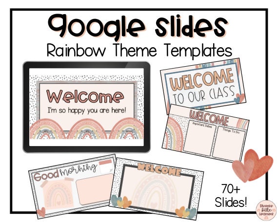 Rainbow Themed Google Slides Templates Digital | Etsy