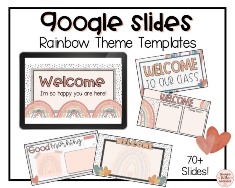 Rainbow Themed Google Slides Templates | Digital - Etsy