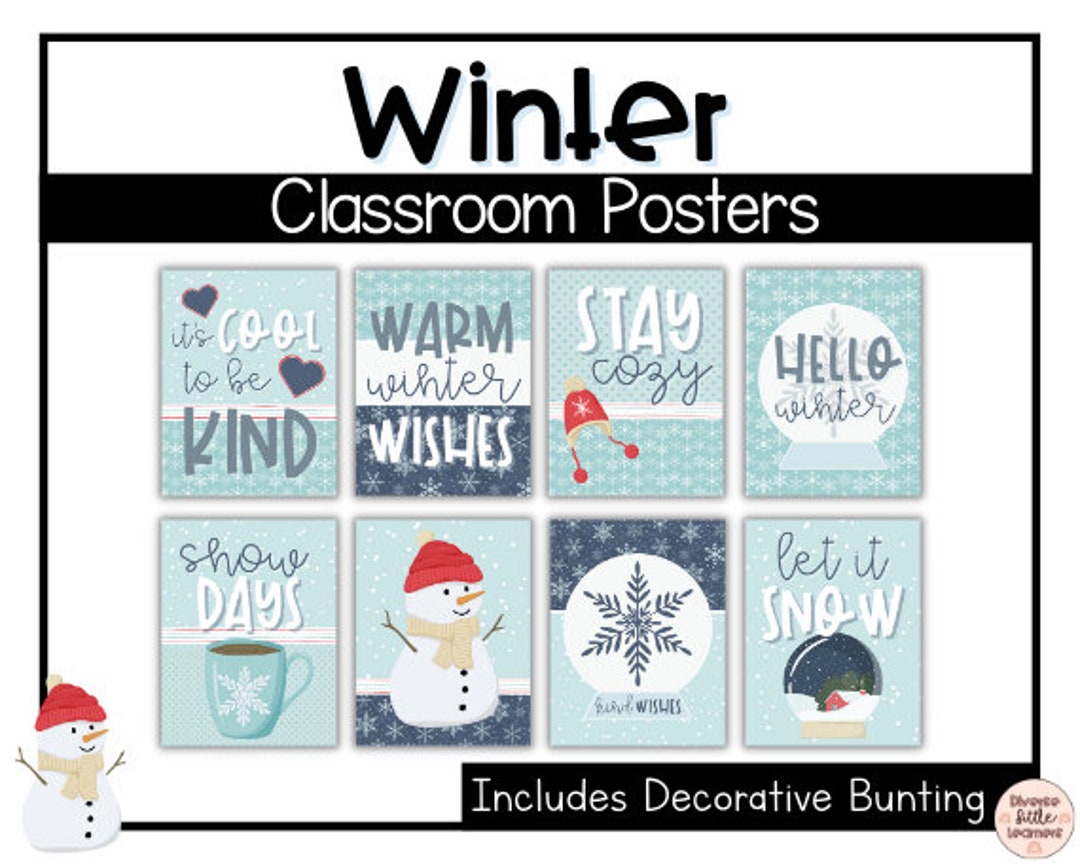 Winter Classroom Posters: Kindness & Cozy Decor (digital Download) - Etsy