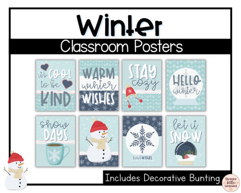 Winter Classroom Posters: Kindness & Cozy Decor (digital Download) - Etsy