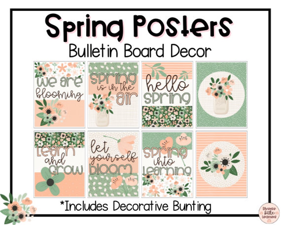 Spring Themed Classroom Posters | Bulletin Board Decor - Etsy