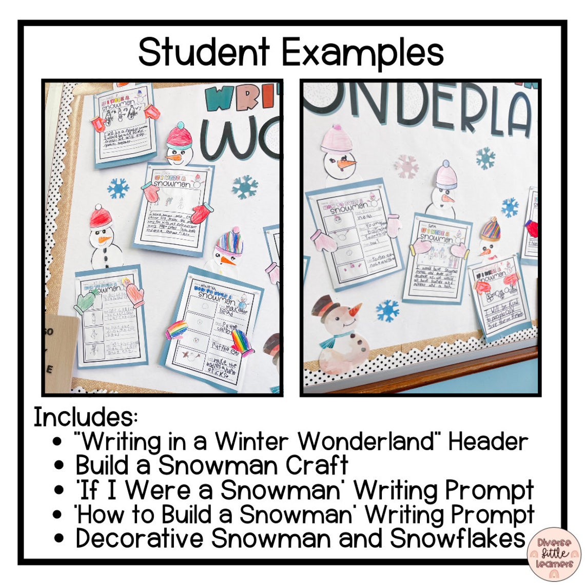 Writing in a Winter Wonderland Bulletin Board Decor | Snowman ...