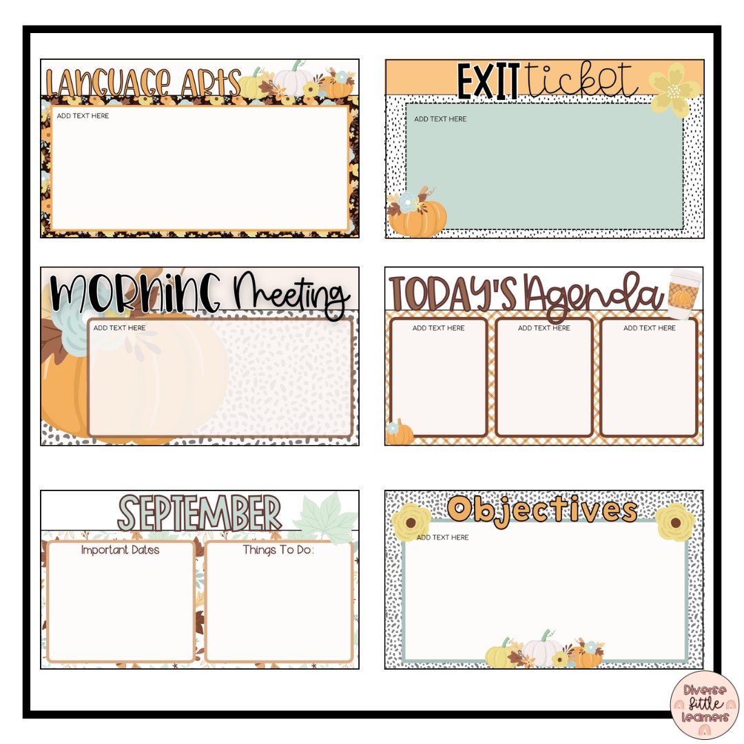 Fall Themed Google Slides Templates - Etsy