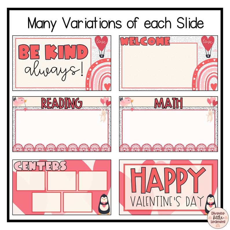 Valentine's Day Themed Google Slides Templates | February | Digital ...