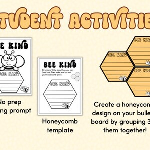 Bee Kind Retro Bulletin Board Decor | Writing Craft & Template ...