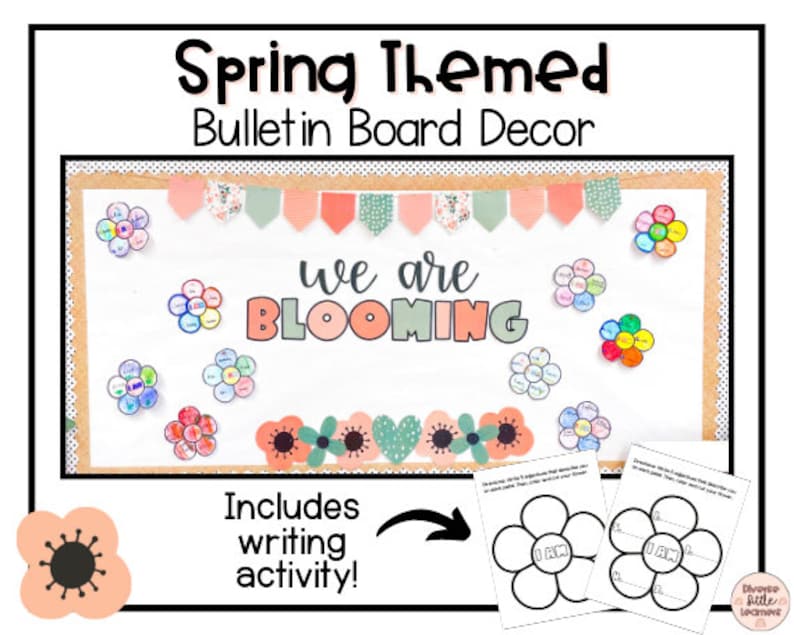 Spring Bulletin Board Decor | Writing Activity | We Are Blooming Theme ...