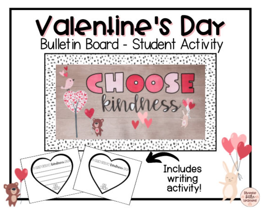 Valentine's Day Bulletin Board Decor | Kindness Theme | Writing ...