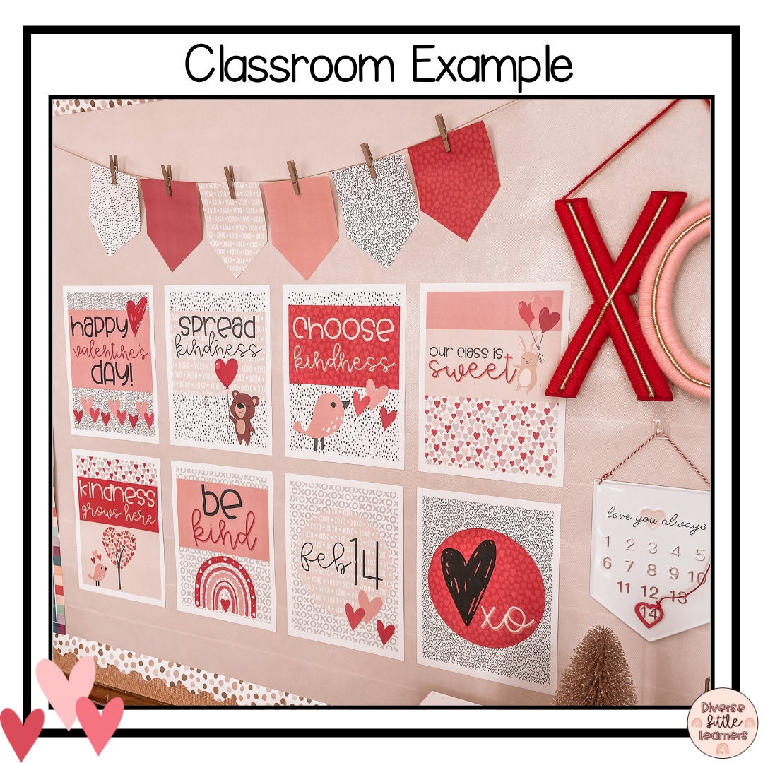 Valentine's Day Classroom Posters | Bulletin Board Decor | Kindness ...