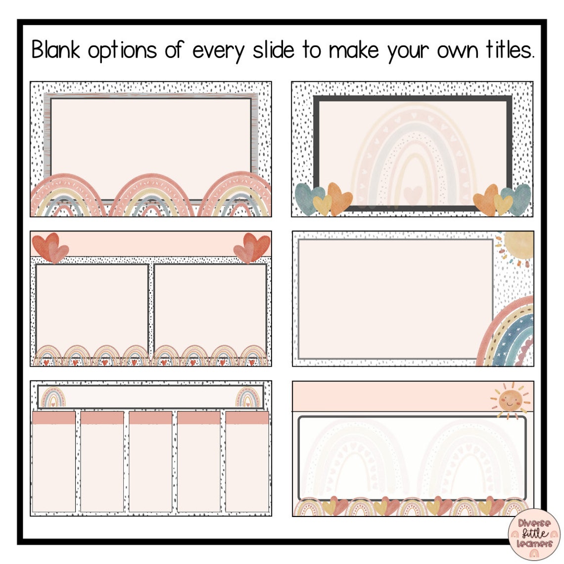 Rainbow Themed Google Slides Templates Digital - Etsy