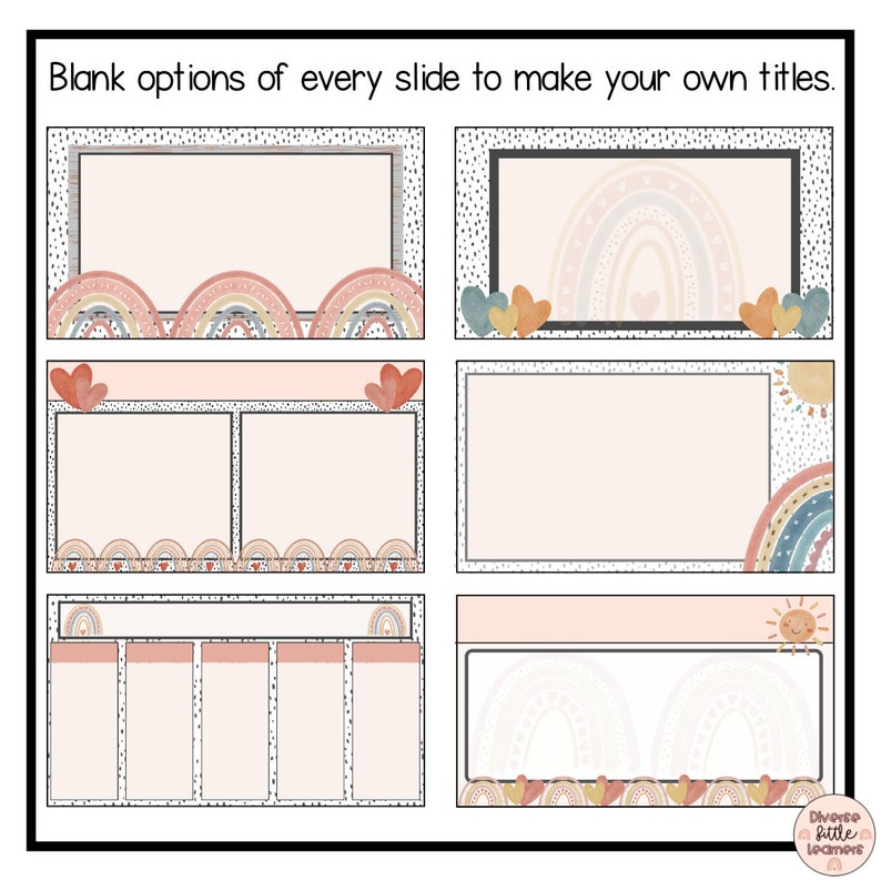 Rainbow Themed Google Slides Templates | Digital - Etsy