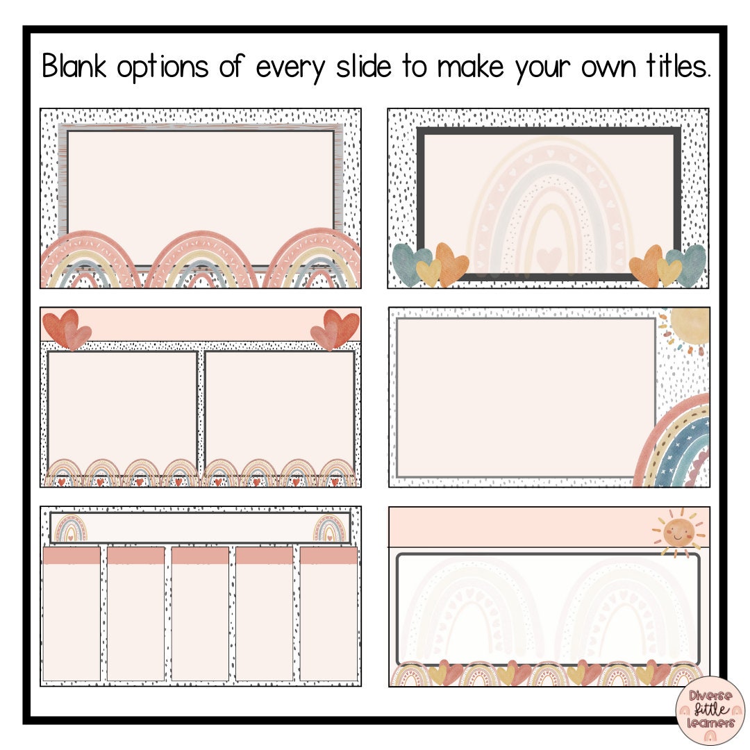 Rainbow Themed Google Slides Templates | Digital - Etsy