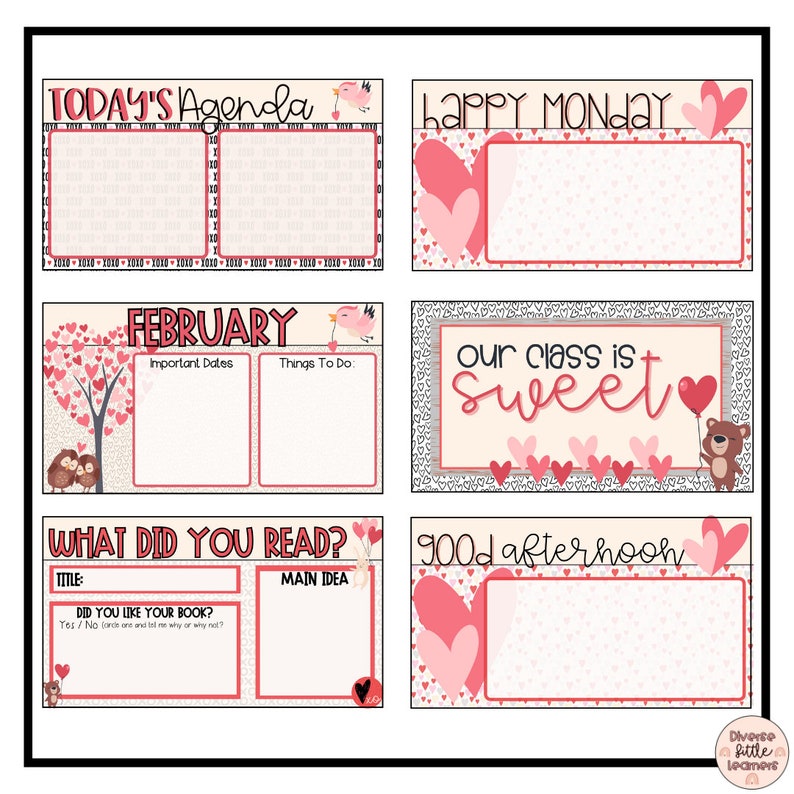 Valentine's Day Themed Google Slides Templates | February | Digital ...