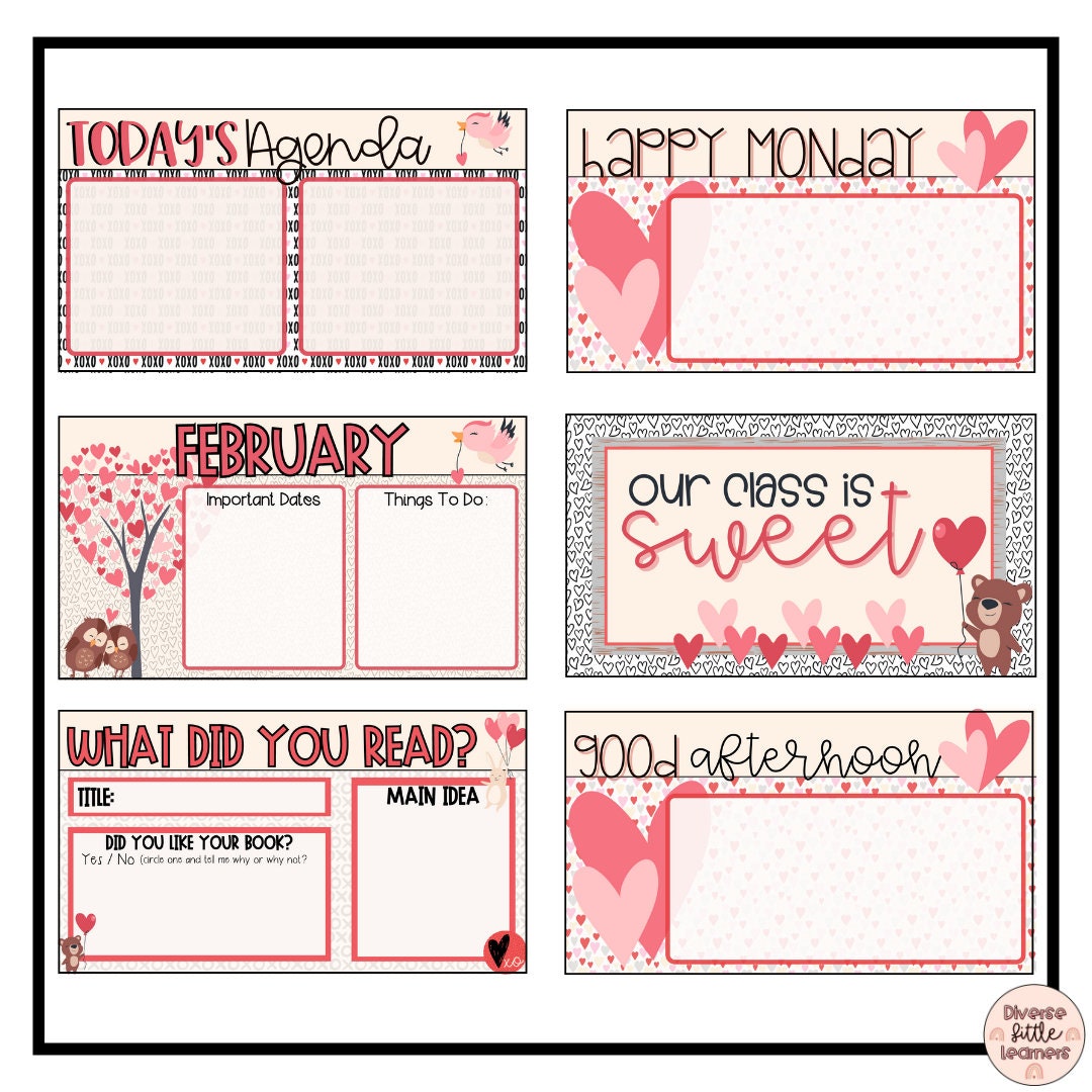 Valentine's Day Themed Google Slides Templates | February | Digital ...