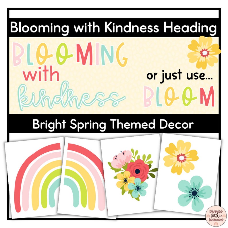 Spring Bulletin Board Decor | Writing Activity | Blooming With Kindness ...