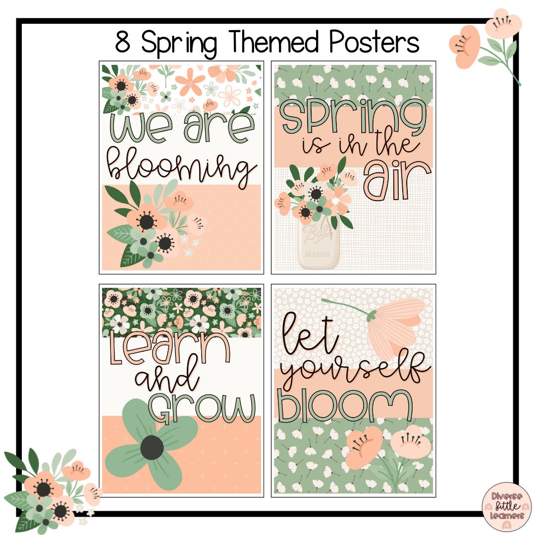 Spring Themed Classroom Posters | Bulletin Board Decor - Etsy