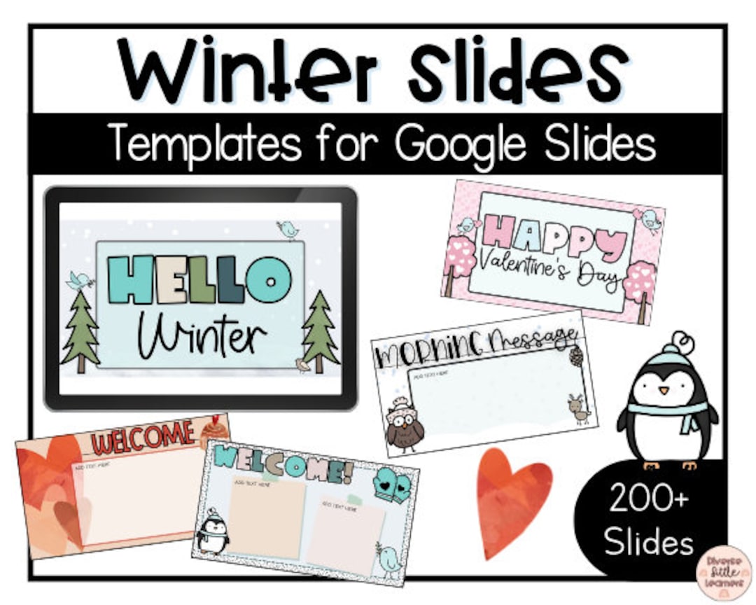 Winter Themed Google Slides Templates | December | January | February ...