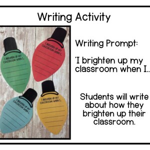 Christmas Bulletin Board Decor | Merry and Bright | Writing Activity - Etsy