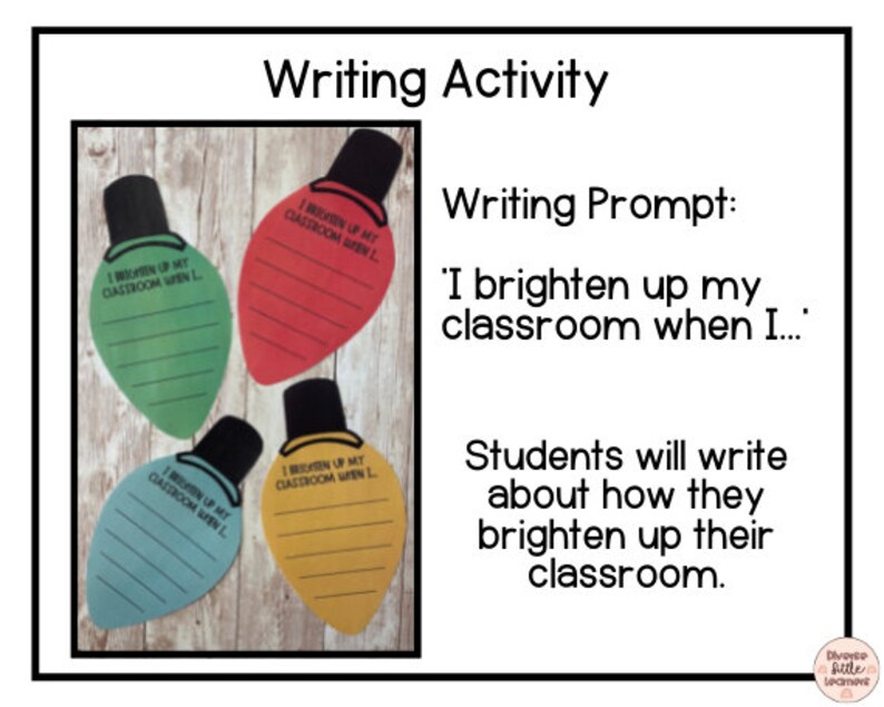 Christmas Bulletin Board Decor | Merry and Bright | Writing Activity - Etsy