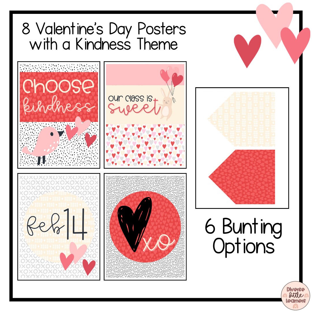 Valentine's Day Classroom Posters | Bulletin Board Decor | Kindness ...